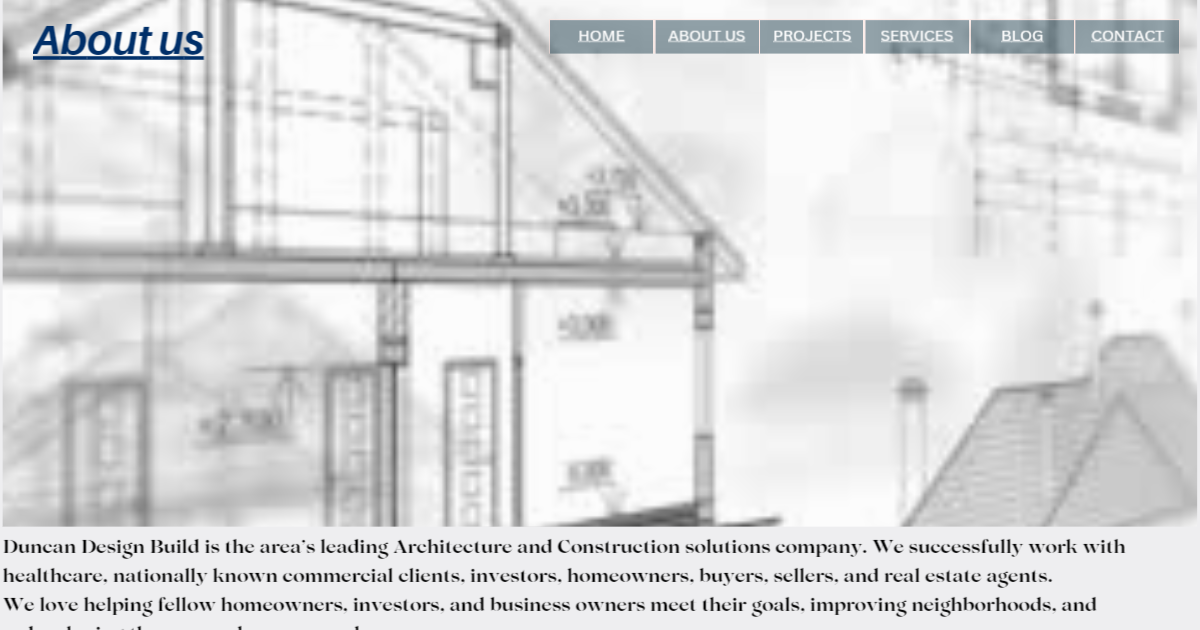 Duncan Design Build Website - About Us